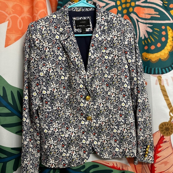 J. Crew | Jackets & Coats | J Crew Liberty Art Fabrics Floral Schoolboy ...